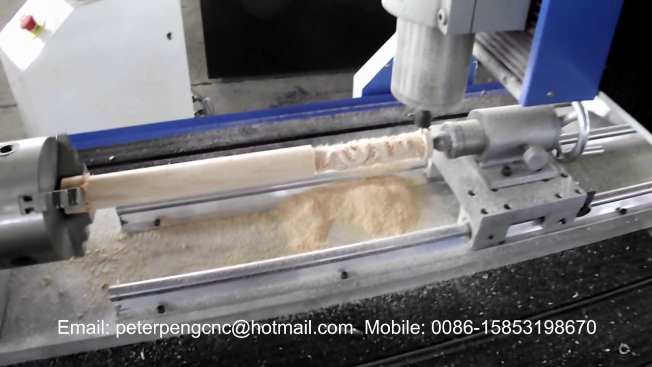 3D 4th Axis CNC Router 6090 for Wood Rotary Items - YouTube