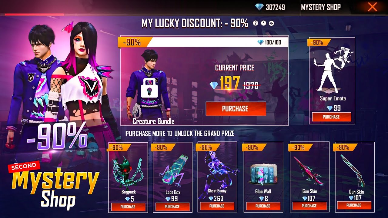 Second Mystery Shop Free Fire 🤯🥳 | Golden x Purple Shade Return | free ...