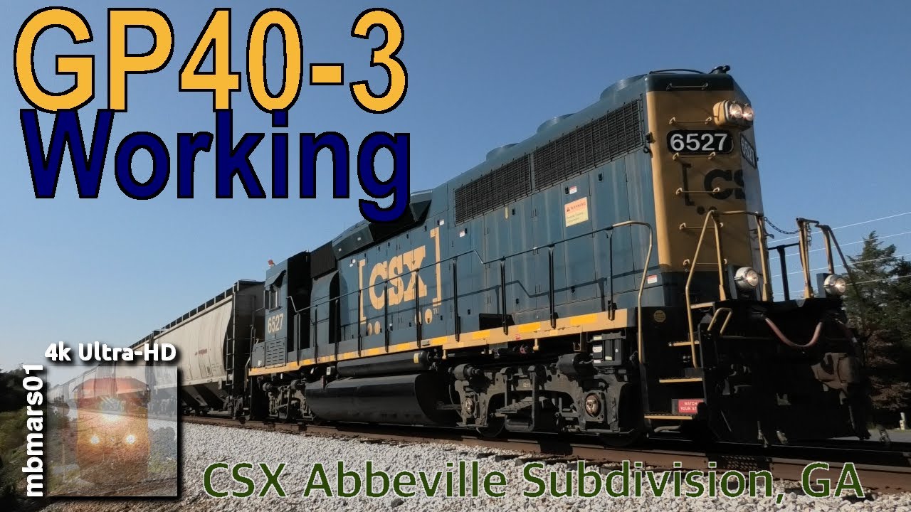 [7l][4k] GP40-3 Working, CSX Abbeville Subdivision, GA 10/07/2020 - YouTube