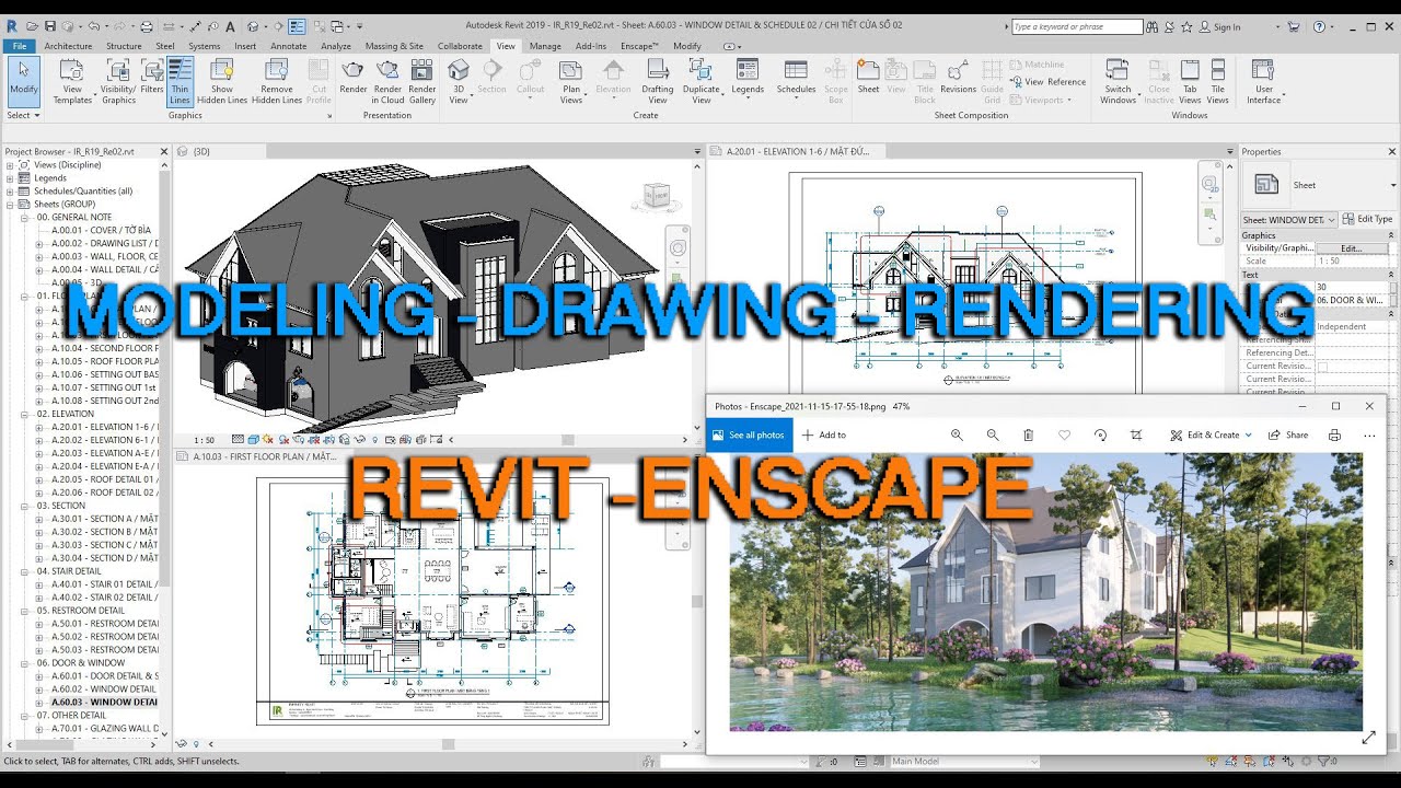 DỰNG HÌNH - TRIỂN KHAI - RENDER VỚI REVIT - ENSCAPE - YouTube