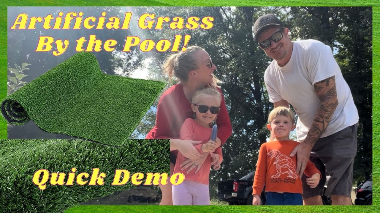 Quick Artificial Grass Installation by Pool - YouTube