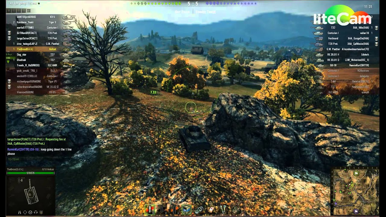 WoT How to play the Hellcat (tier VI US TD) - Map:Redshire. Rock ...
