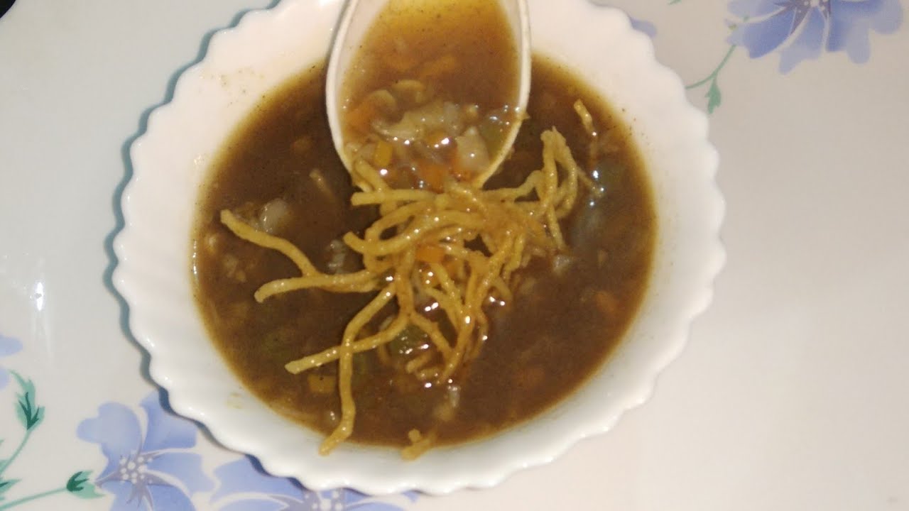 Veg Manchow soup... Restaurant style veg Manchow soup Racepi - YouTube