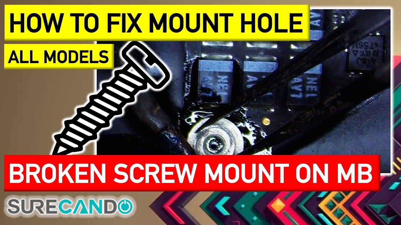 Fixing broken motherboard screw mount hole. - YouTube