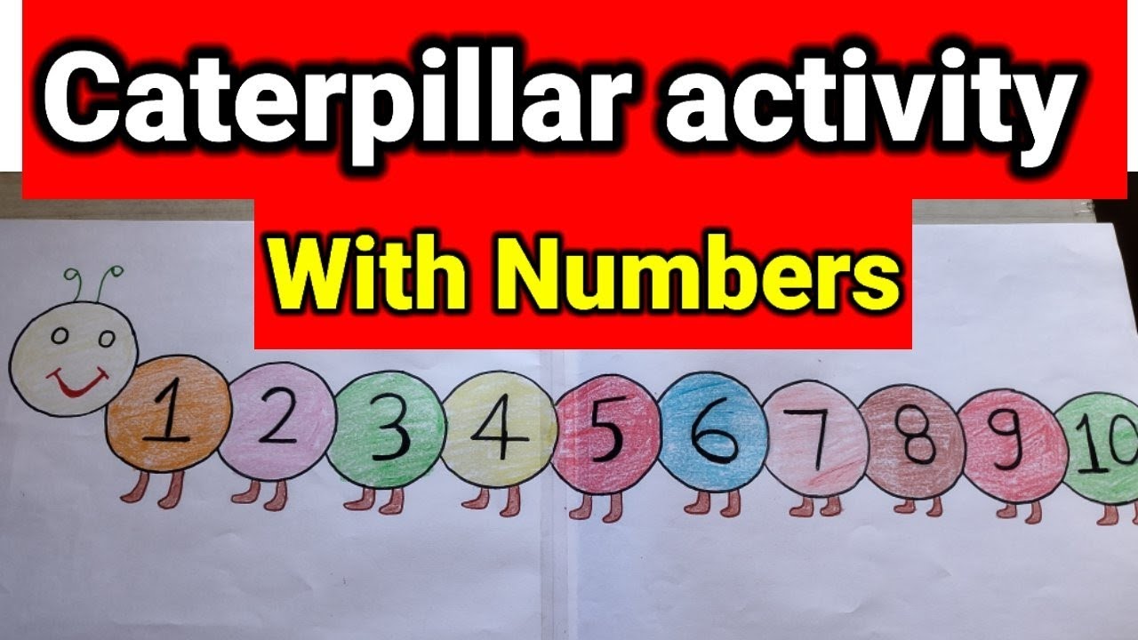 Caterpillar Drawing/How to draw Caterpillar with numbers/Color step by ...