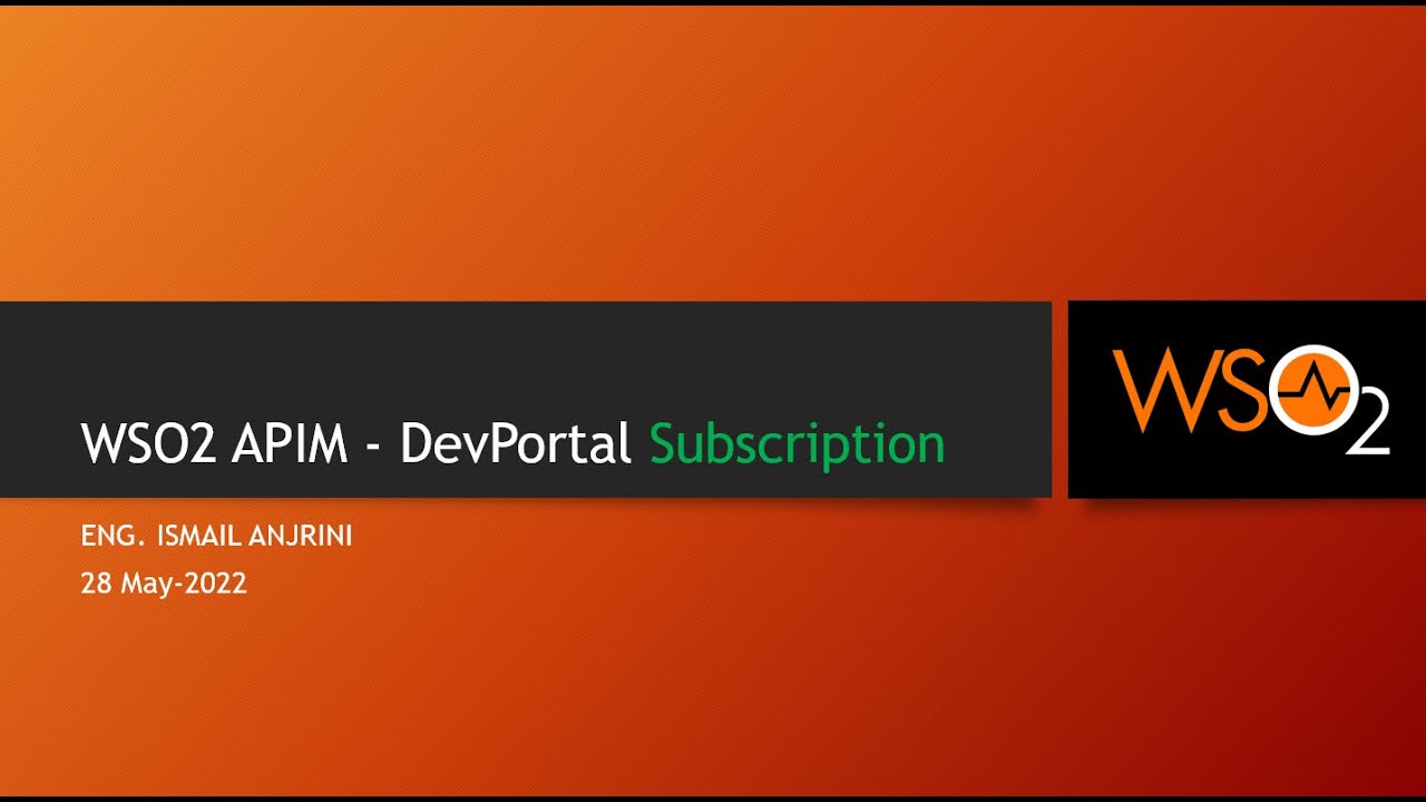 011 - WSO2 APIM - DevPortal Subscription - YouTube