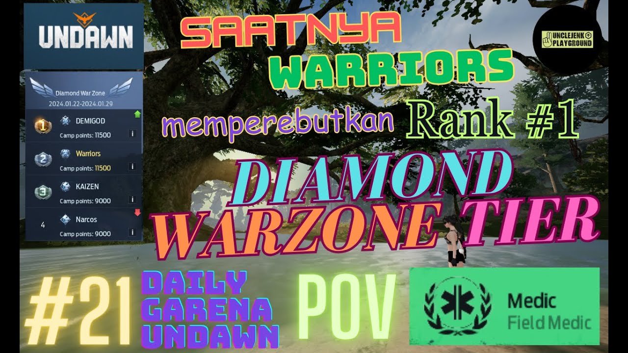 Daily Garena Undawn #21 : Berebut Rank 1 di Diamond WarZone Tier! [POV ...