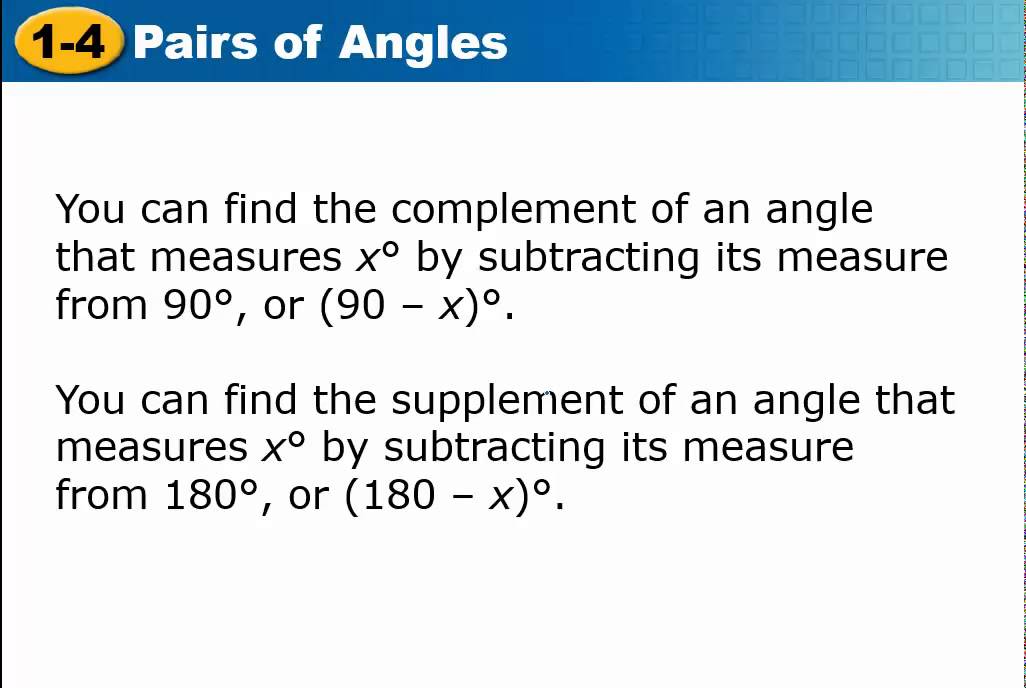 Geometry: Pairs of Angles Lesson Video Part 1 - YouTube