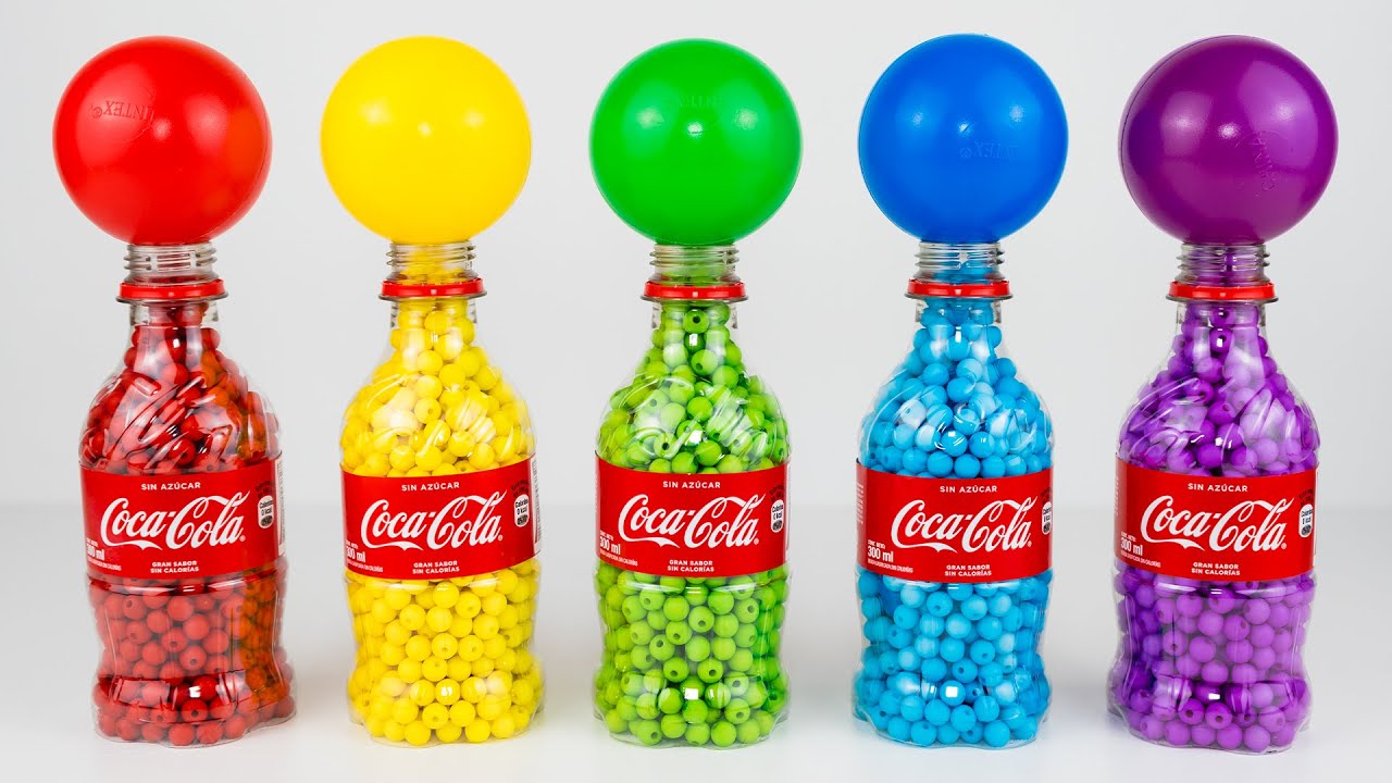 5 Coca Cola Bottles l Satisfying Video l How To Make Rainbow Coca Cola ...