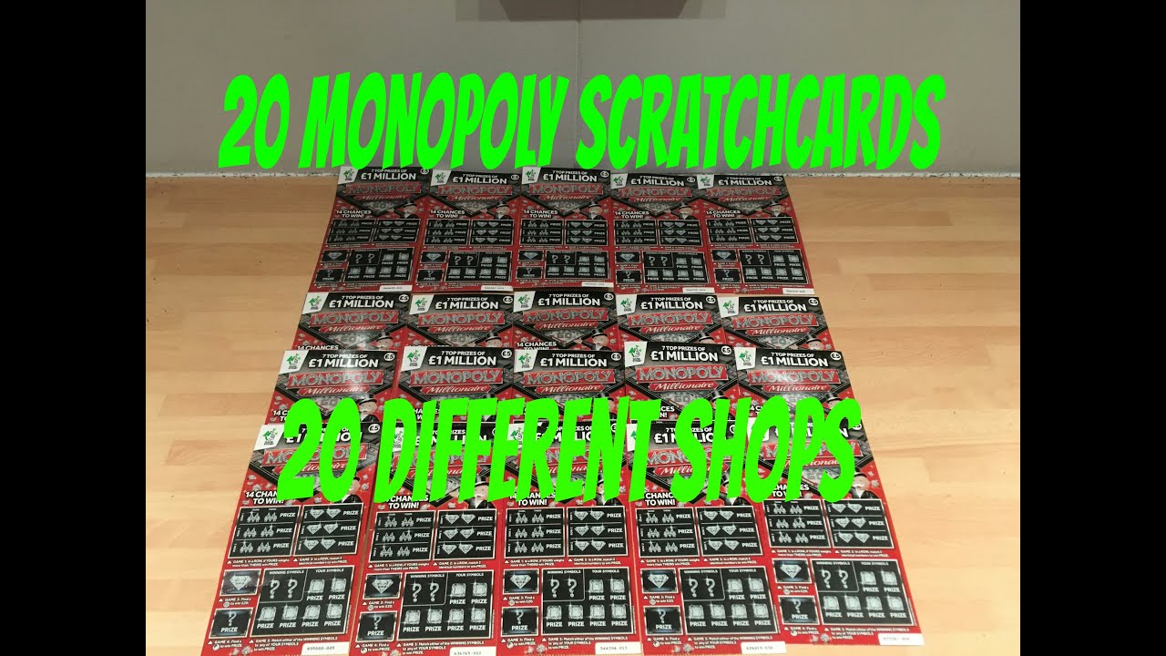 20 MONOPOLY SCRATCHCARDS 20 DIFFERENT SHOPS - YouTube