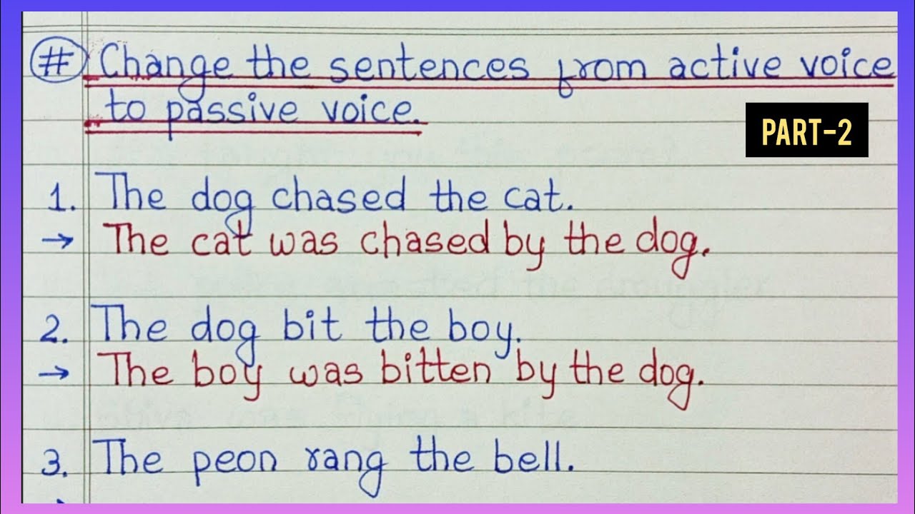 Change Active voice into Passive Voice | 20 Questions of Active voice ...