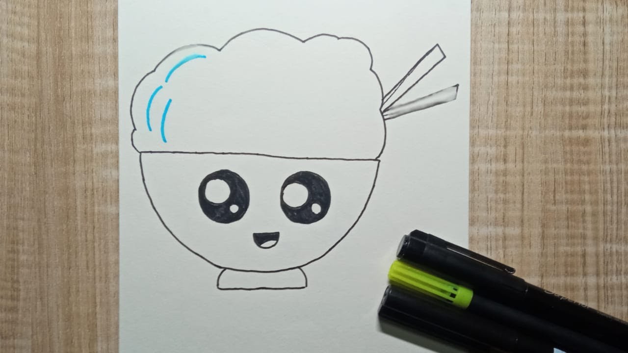 How to Draw a Cute Rice Bowl 🥣 - YouTube