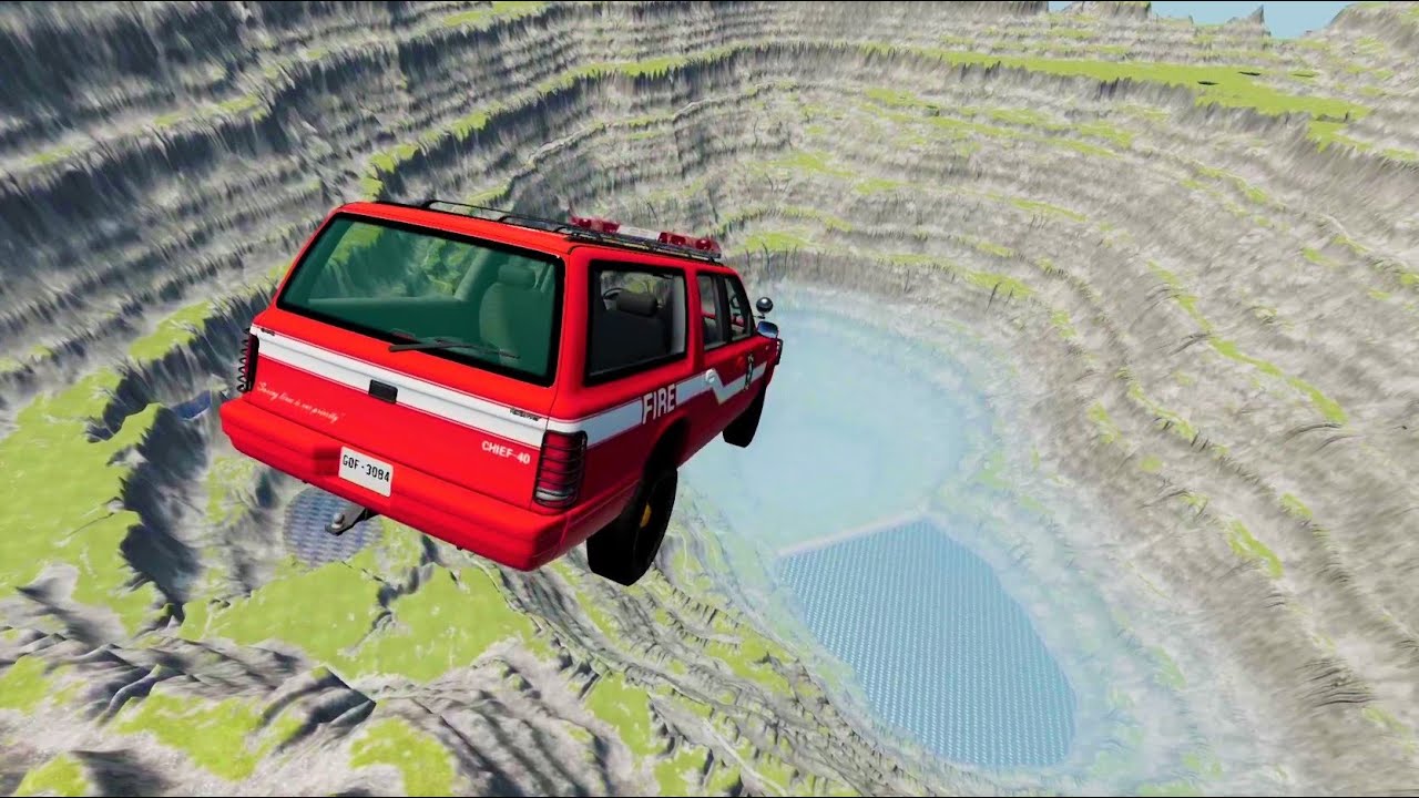 Cliff Drops #3 - BeamNG Drive | GameCarVideos - YouTube