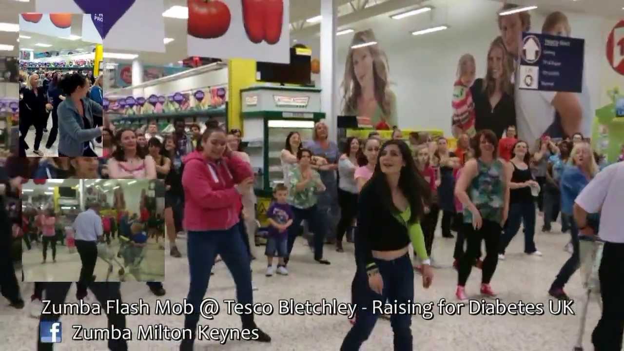 Zumba Flash Mob @ Tesco Bletchley - YouTube