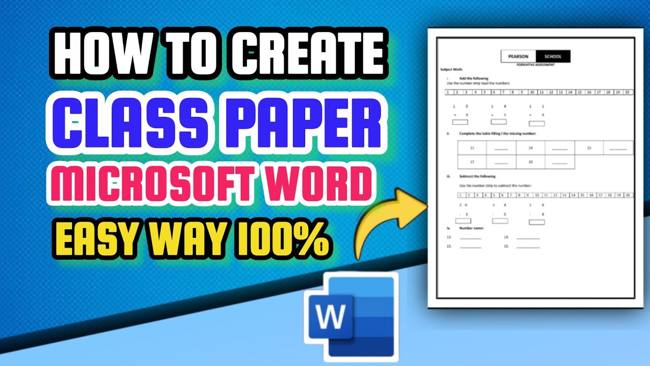 How to Create Question Paper in MS Word | Easy Question Paper Design ...