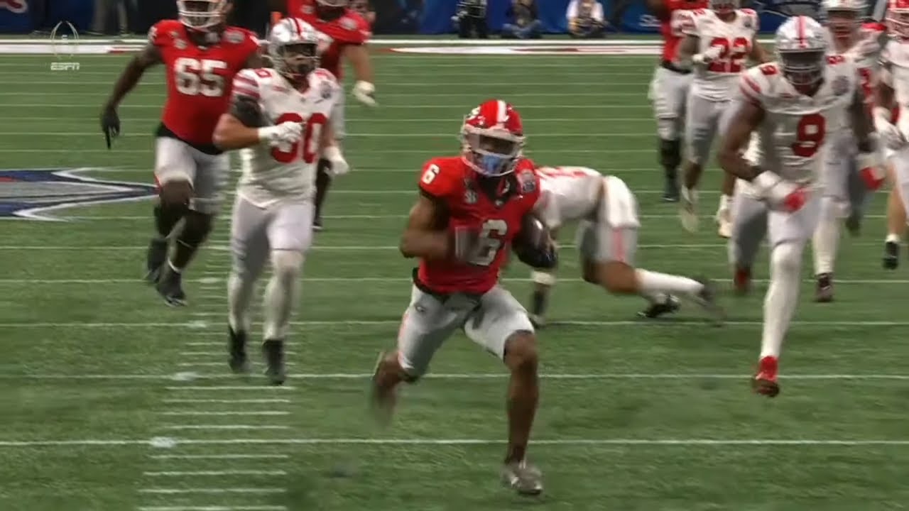 the turf monster claims another victim but Georgia still scores a TD ...