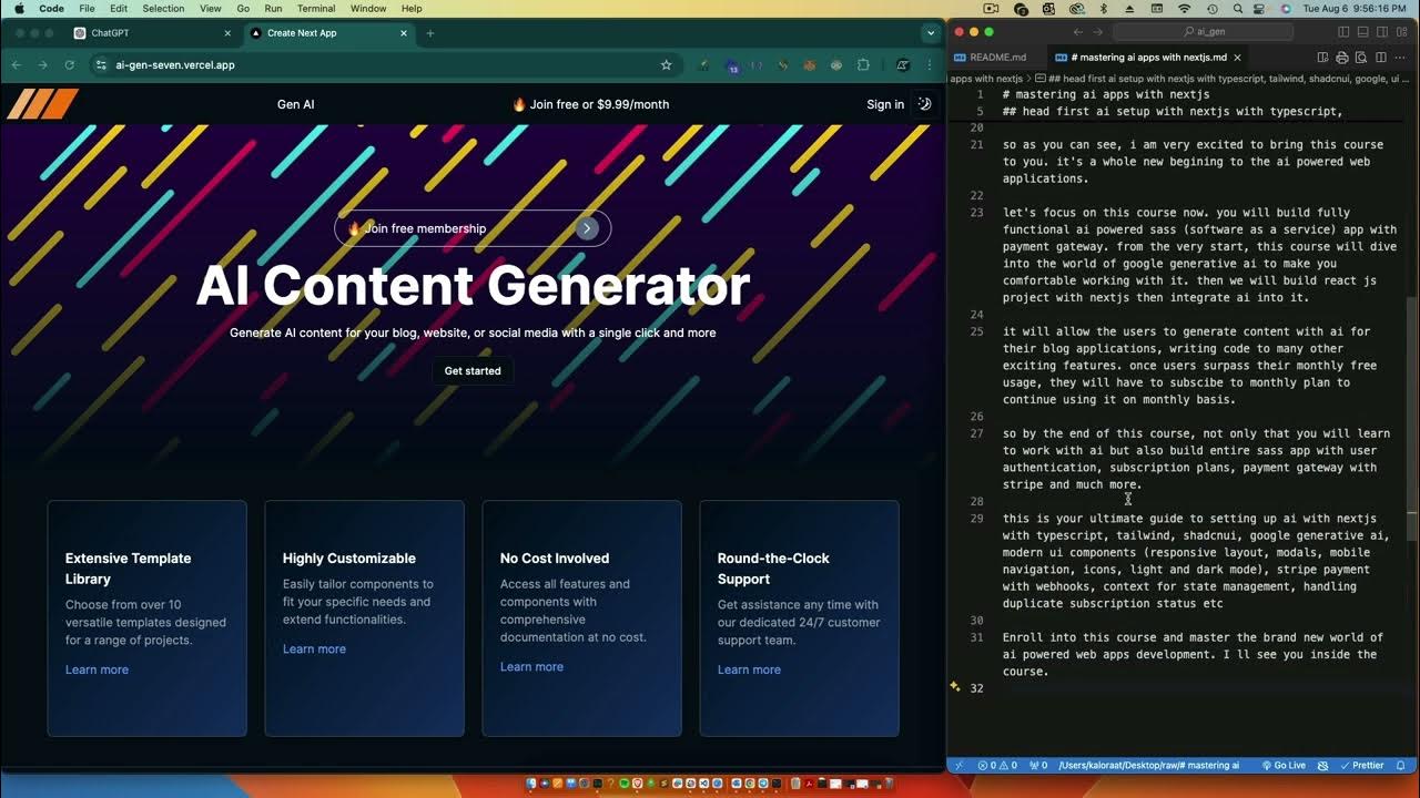 Google Gemini AI, React, Nextjs, TypeScript, MongoDB, ShadcnUI & Stripe - 1 - YouTube