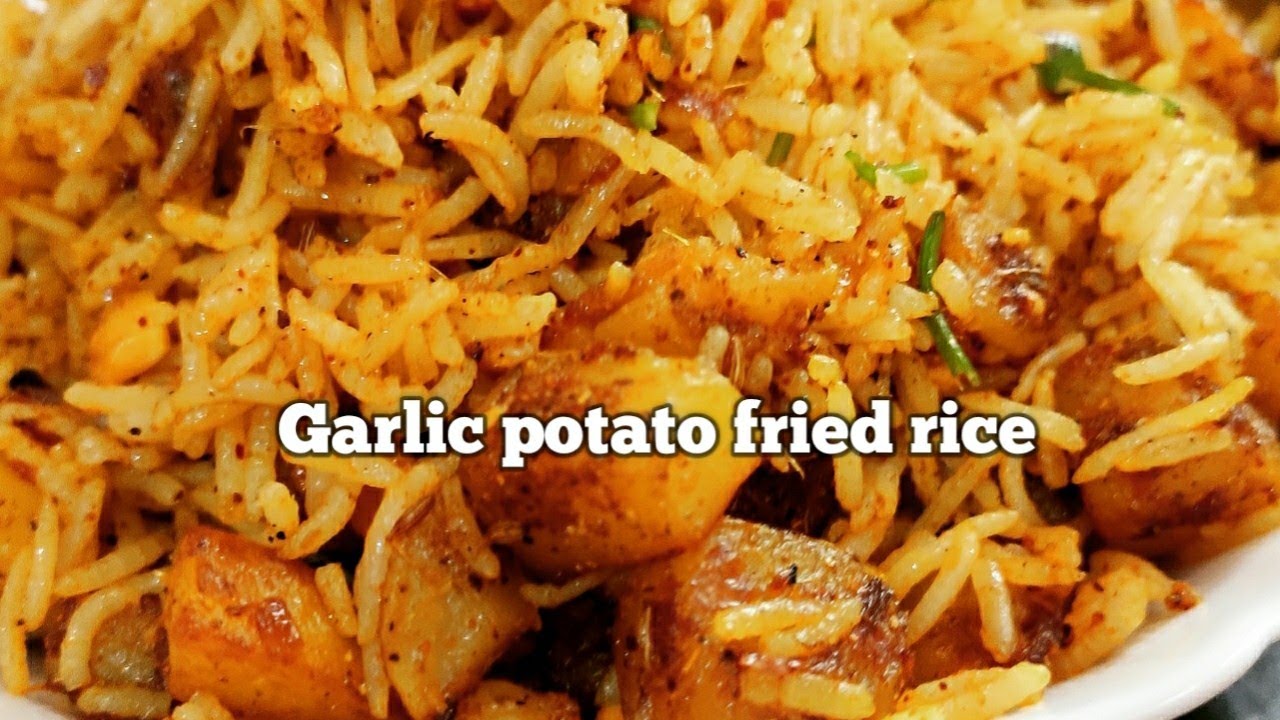 #tastyfriedrice#lunchrecipe# || Garlic potato fried rice ||How to cook ...