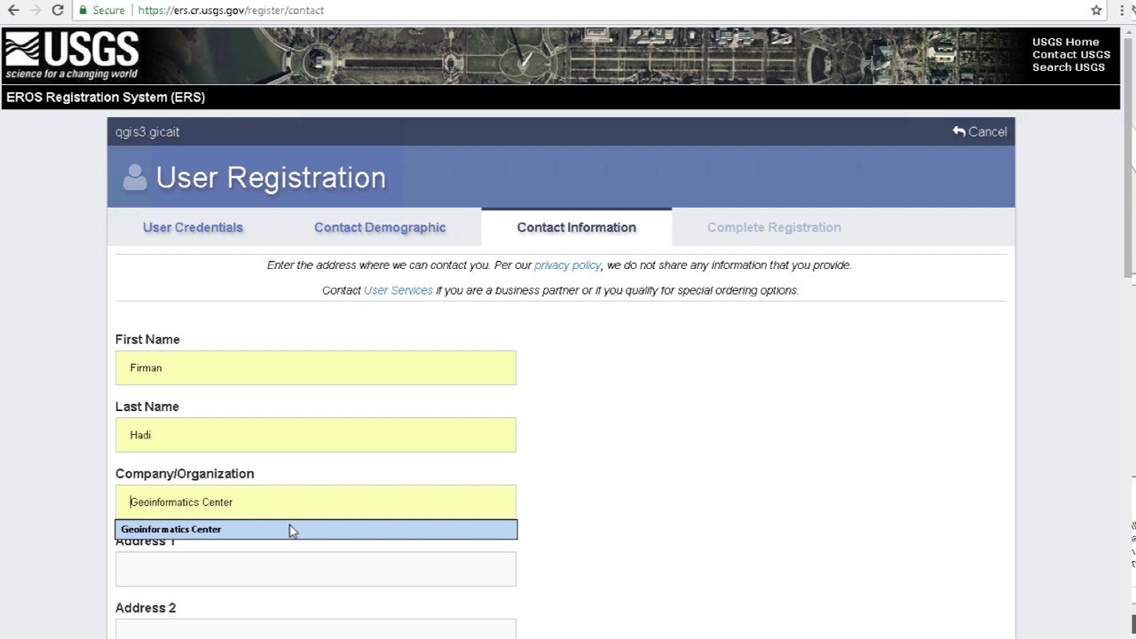 Account registration for EROS USGS - YouTube