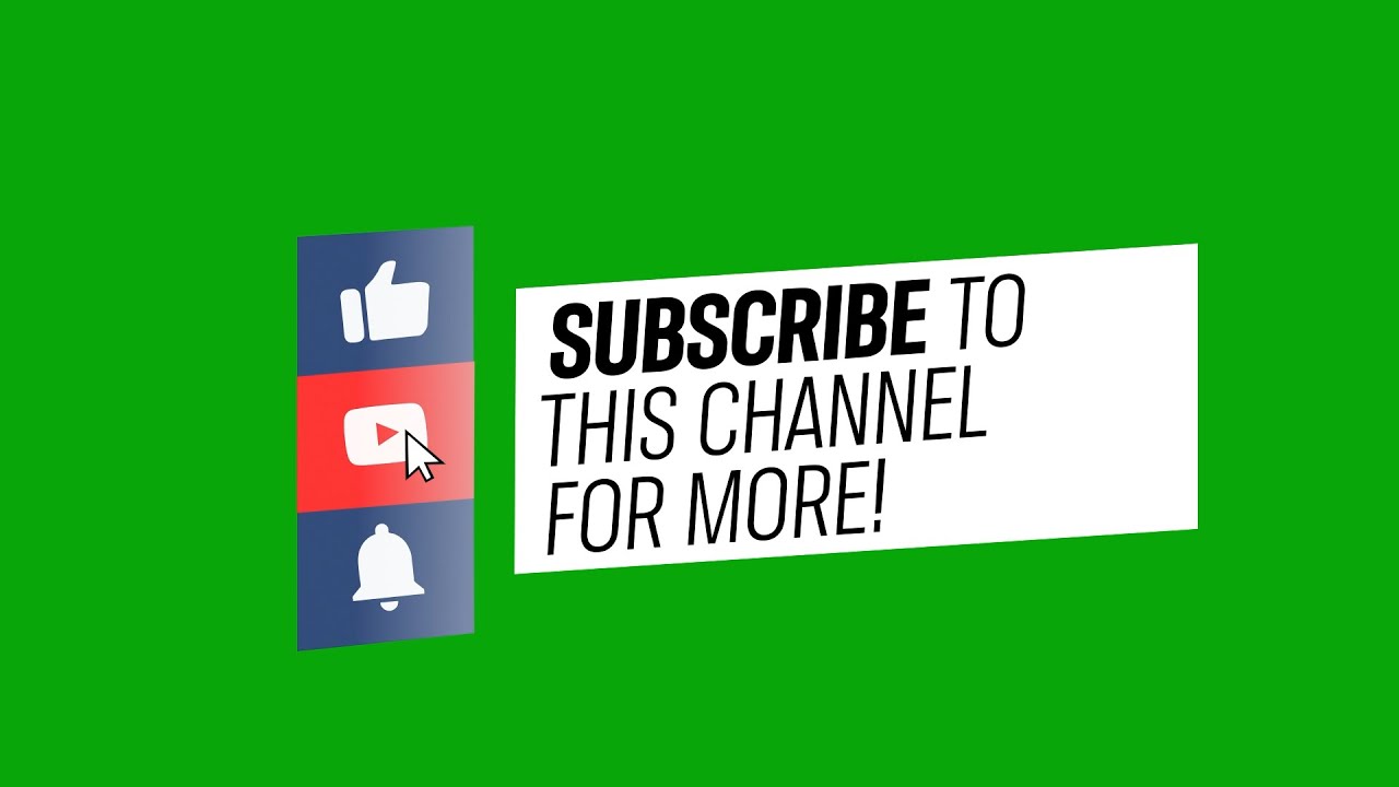 YouTube Like, Subscribe and Get Notified Animation Green Screen - YouTube