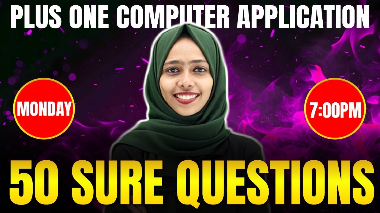 Plus One Computer Application Christmas Exam | 50 Sure Question | Exam ...