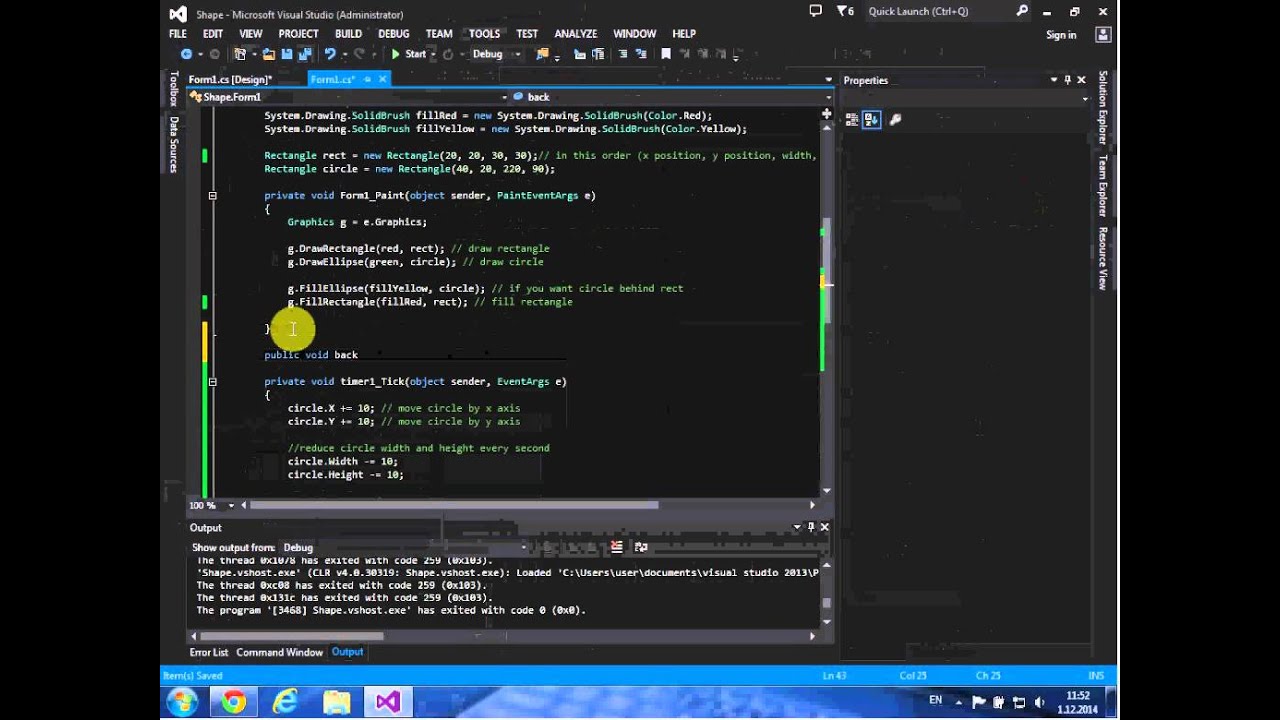 C Draw And Move Shape Using Timer Part 2 Youtube
