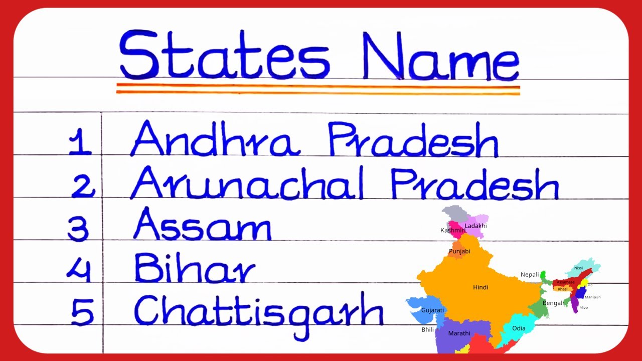 28 States Name of india | State name | Indian states Name | How many ...
