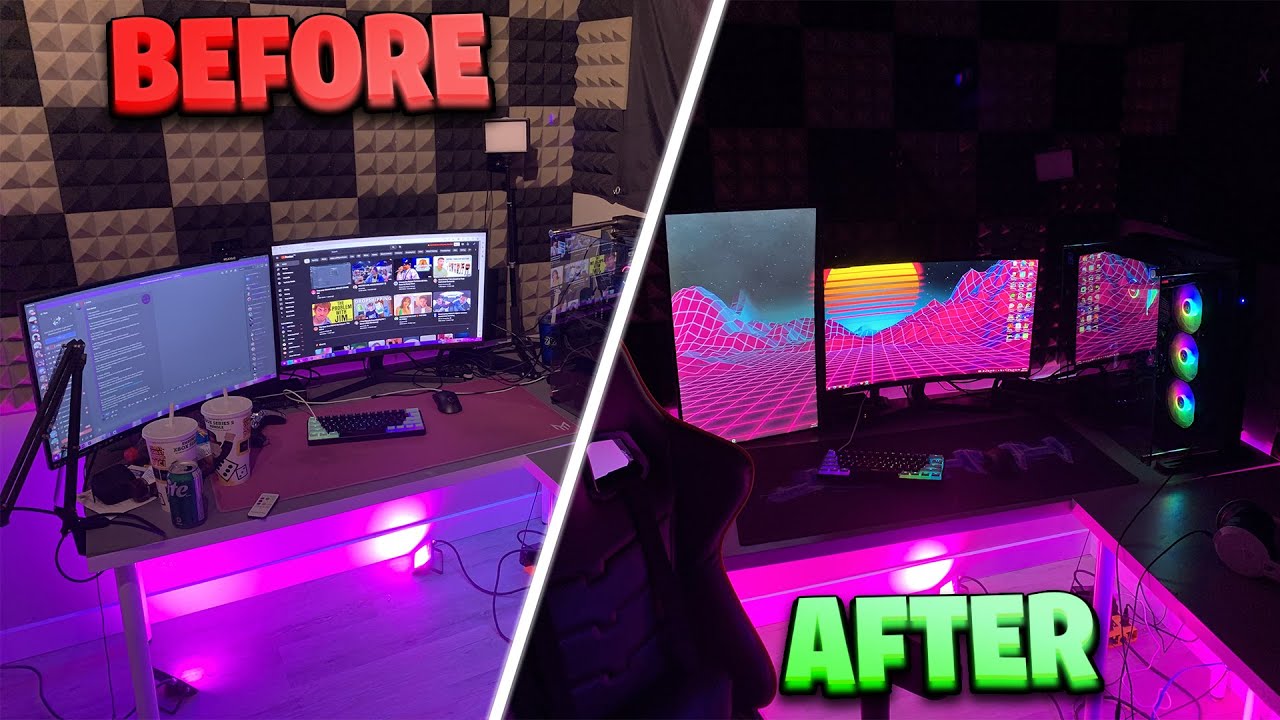 Transforming My Messy Desk Into My DREAM Gaming Setup! - YouTube