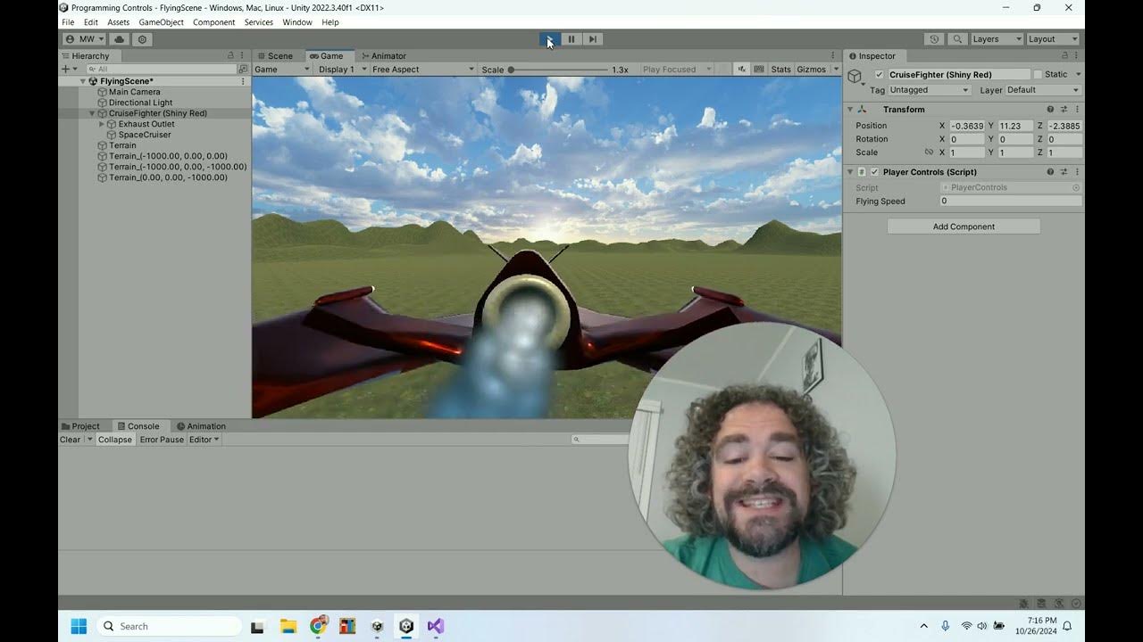 Lesson 10, Part 2 Adding Button Controls For Flight In Unity 🧑‍ ️ - YouTube