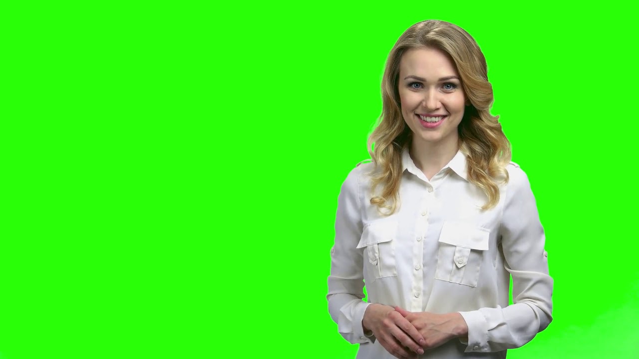 Woman presenting product - green screen - Chroma Key - No Copyright ...