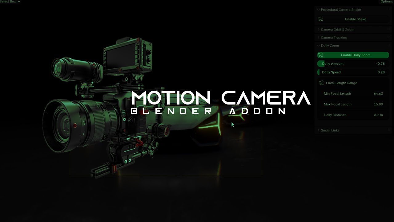 Motion Camera - Dolly zoom, Camera shake, Third person, Orbit Blender Addon - YouTube