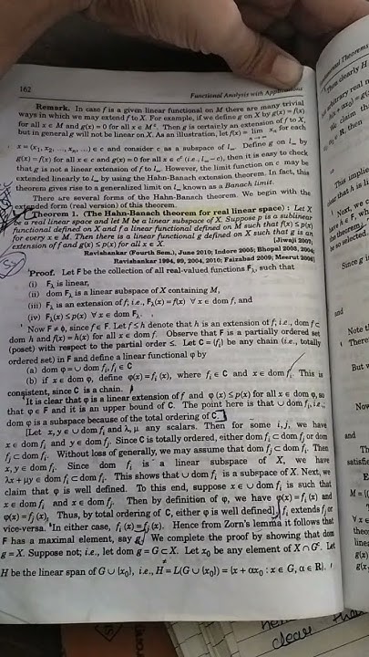 Hahn banach theorem for real linear space # functional analysis - YouTube