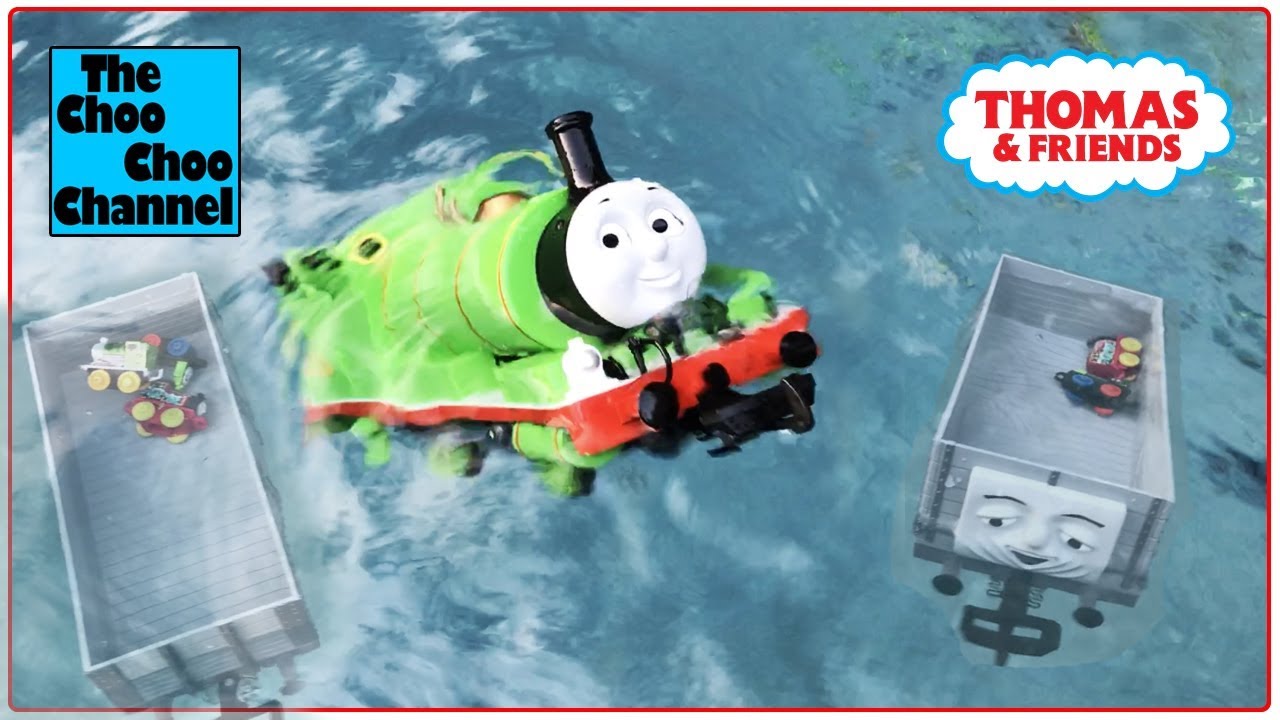 HUGE CRASH! PERCY from THOMAS & FRIENDS Crashes into a pool with over ...