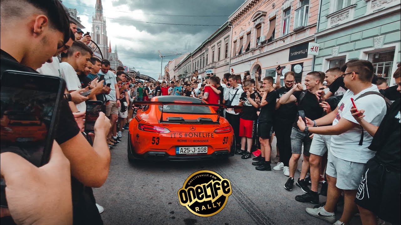 One Life Rally 2023 - Novi Sad Checkpoint - Supercars Arriving - YouTube