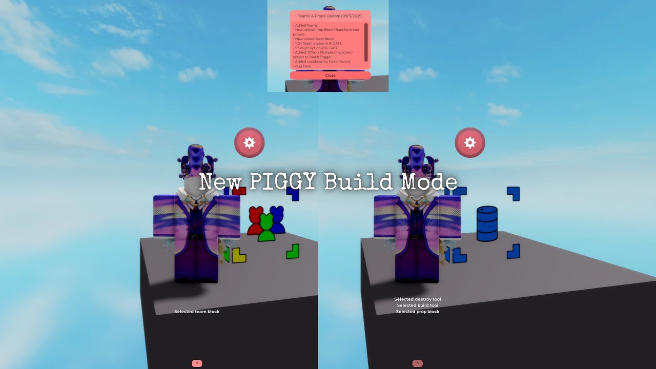 NEW PIGGY BUILD MODE UPDATE.. | TEAM BLOCKS, PROPS, AND IF GATE ...