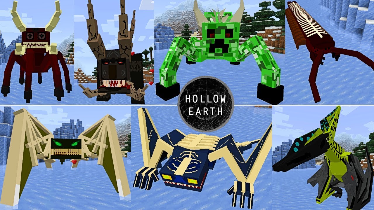 HOLLOW EARTH Addon MCPE || Addon de Nuevos Mobs Para Minecraft PE - YouTube