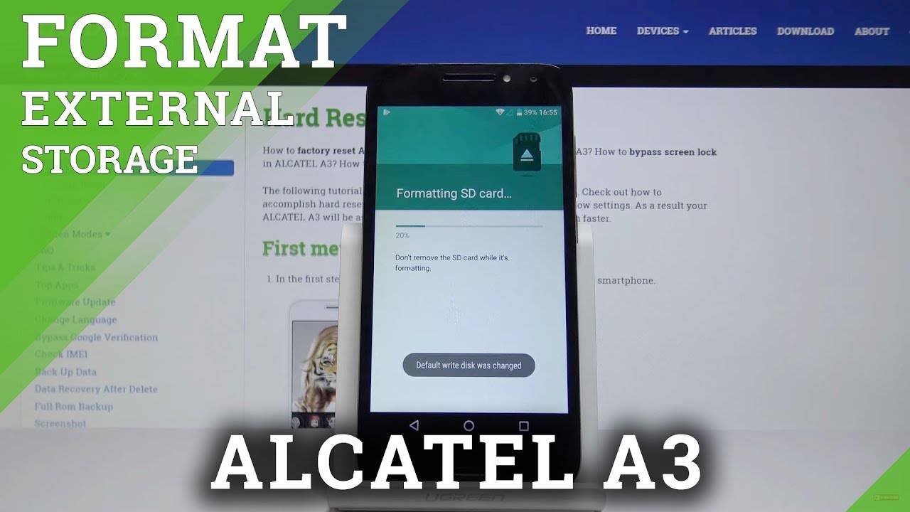 How to Format External Storage in ALCATEL A3 - Erase SD Card - YouTube