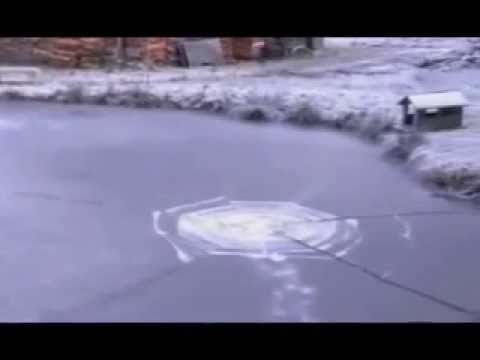 New Year rocket explodes under ice surface