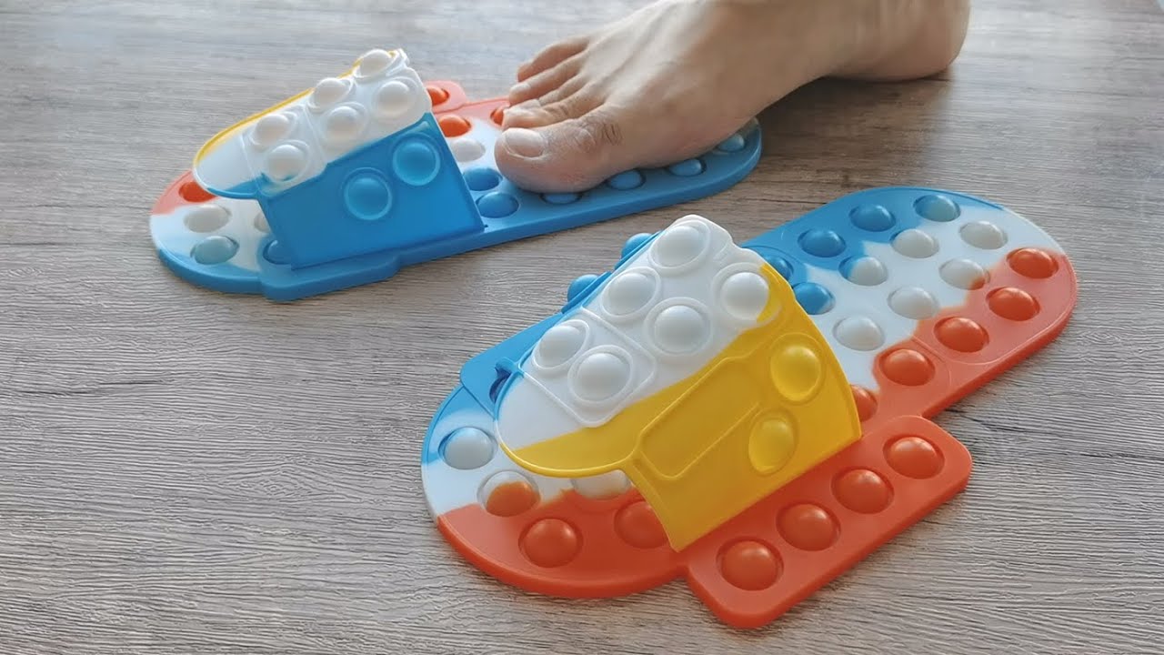 Pop It Slipper Unboxing 2021 - Cute Fidget Toy Sandals Shoes - YouTube