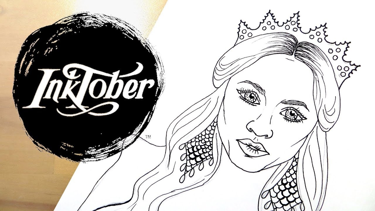 Making Free Coloring Pages to Print || Inktober 2017 Speed Drawing ...