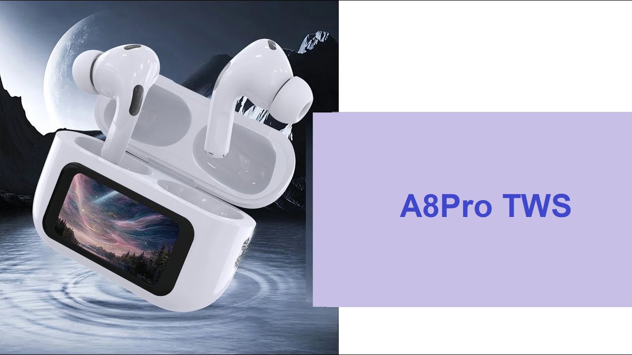 A8Pro - Bluetooth 5.4 Wireless Earphones - LCD color screen - YouTube