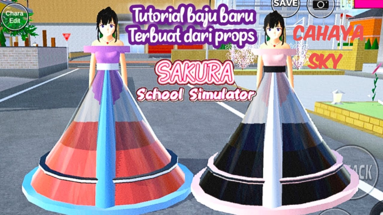 TUTORIAL BAJU DRESS TERBARU TERBUAT DARI PROPS # sakura school ...