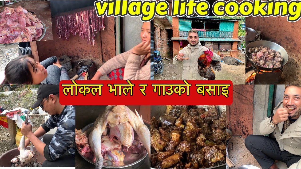 लोकल भाले गुरुङ गाउ मा🔴 LOCAL CHICKEN 🐓COOKING IN GURUNG VILLAGE🔴# ...