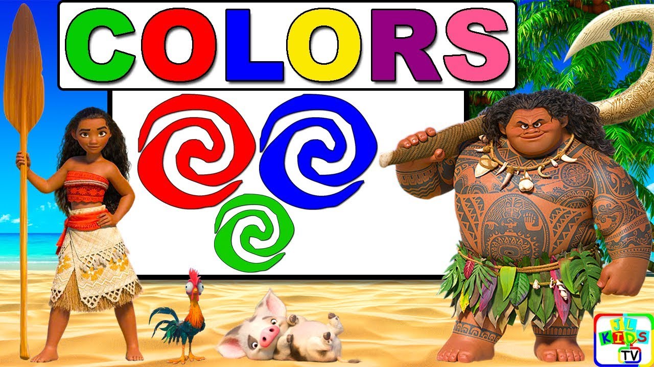 Learn Colors with Moana for Kids, Children, Toddlers | Learn Colours ...