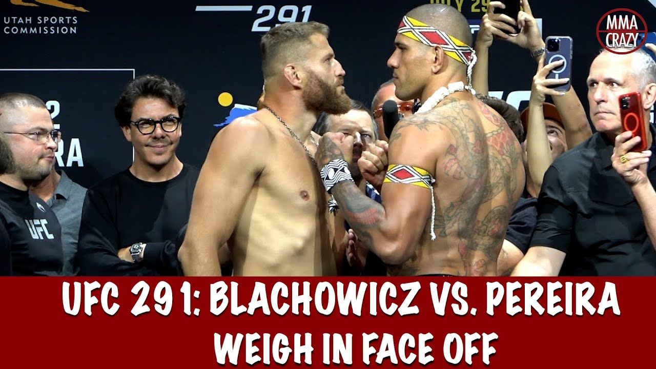 UFC 291: Jan Blachowicz vs. Alex Pereira weigh in Face off - YouTube