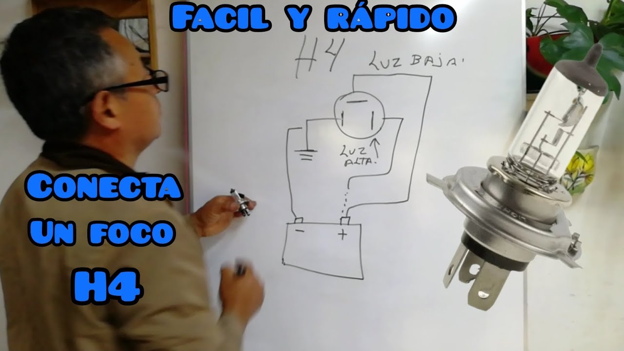 aprende a conectar y a como probar un foco H4 diagrama - YouTube