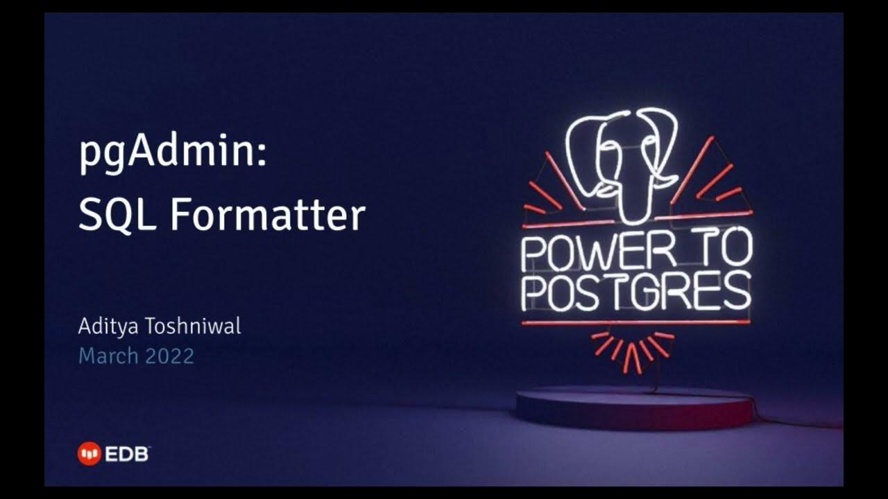 pgAdmin SQL Formatter - YouTube