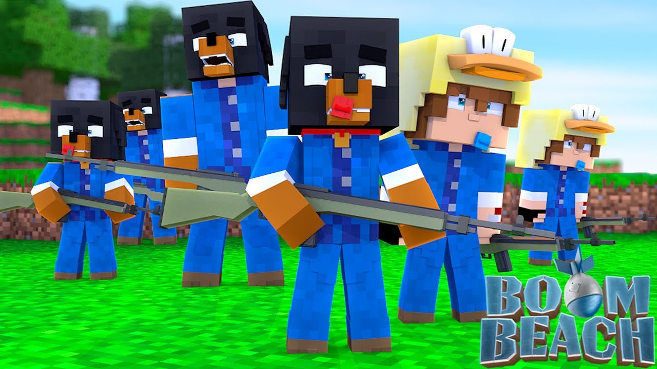 Minecraft BOOM BEACH - STORM THE BEACHES - DONUT IS CORNERED - YouTube