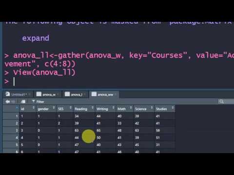 الدرس الثامن في تعلم سلسلة برنامج R إعادة هيكلة البيانات أوامر melt, dcast, acast, melt, and ...
