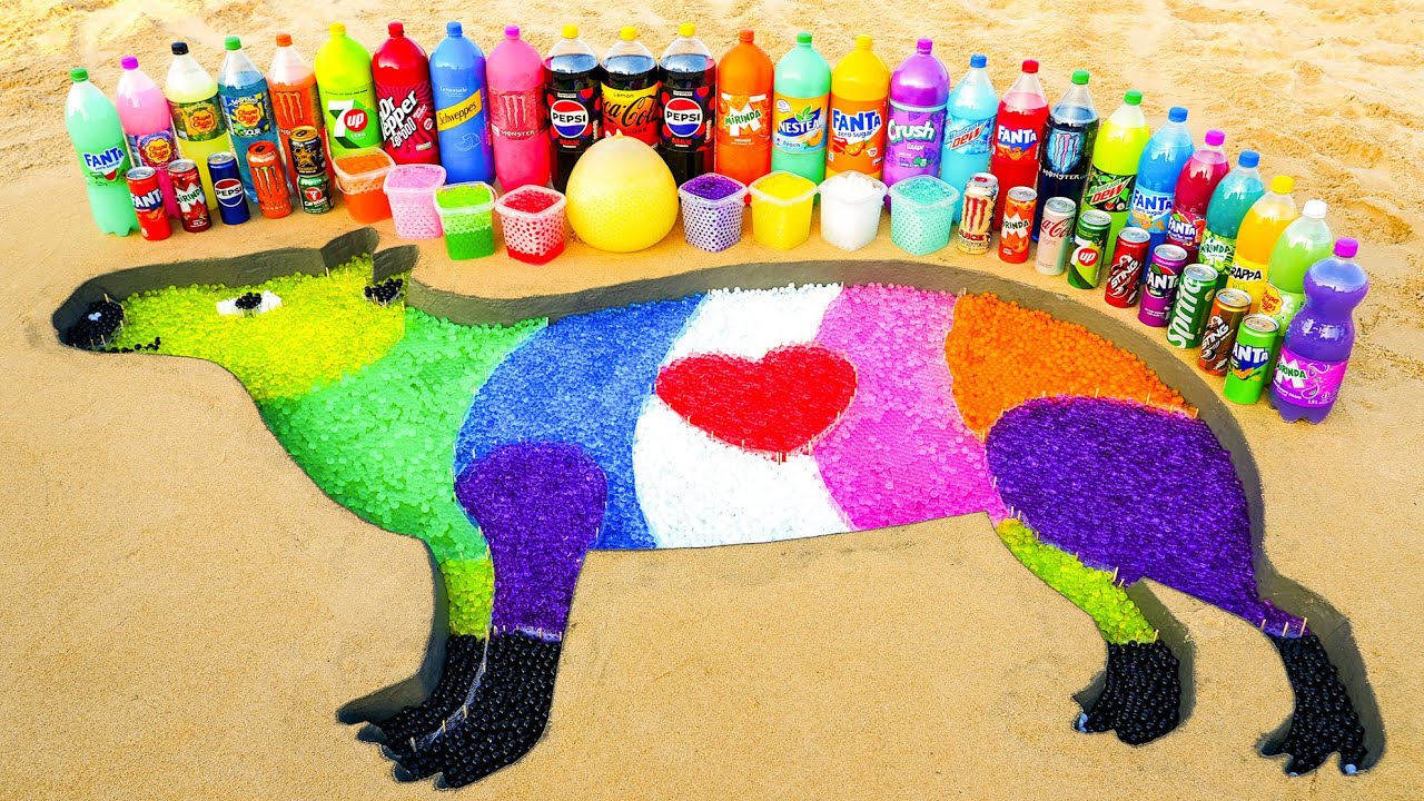 How to make Rainbow Capybara Mouse with Orbeez Colorful, Pepsi, Coca ...